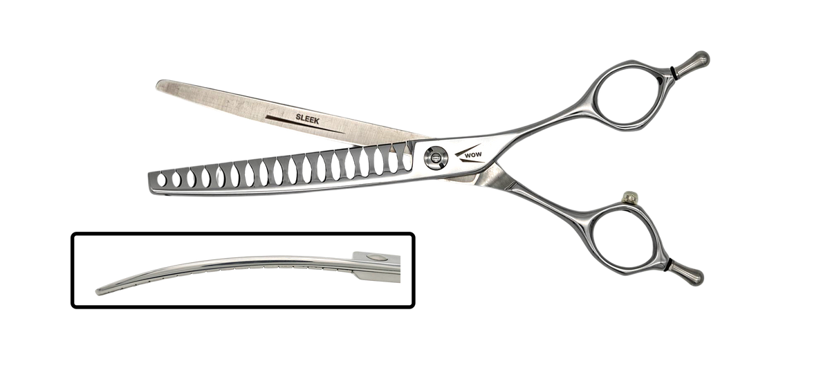 Sleek 7" Curved Right Handed Chunker Scissor – 18 Teeth VG10 Japanese ...