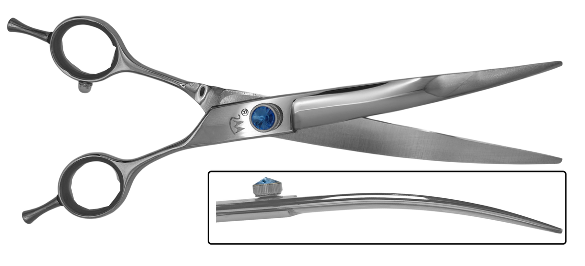 Wow Grooming 7.5 inch Left Handed Curved – Flippable 440C Dog Grooming
